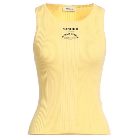 Sandro | Tops | Sandro Yellow Ribbed Tank Top | Poshmark